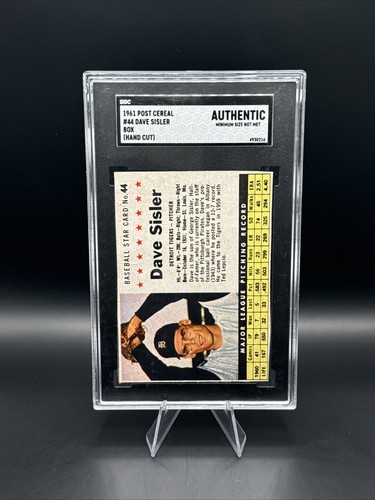 1961 Post Cereal Dave Sisler #44 SGC Authentic Detroit Tigers | eBay