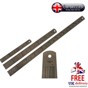 Stainless Steel Rulers Metal Rule Metric Imperial Engineering ...