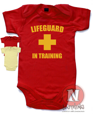 Lifeguard in training Babygrow Baby Suit Great Gift vest swimming beach ...