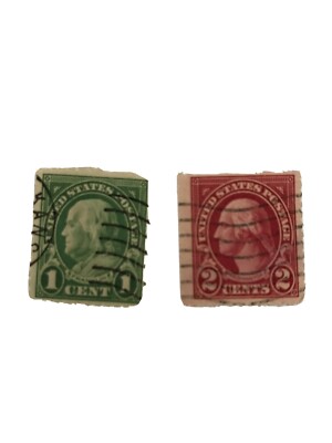 George Washington Rare Green 1 cent Stamp & Rare Red 2 cent Stamp. | eBay
