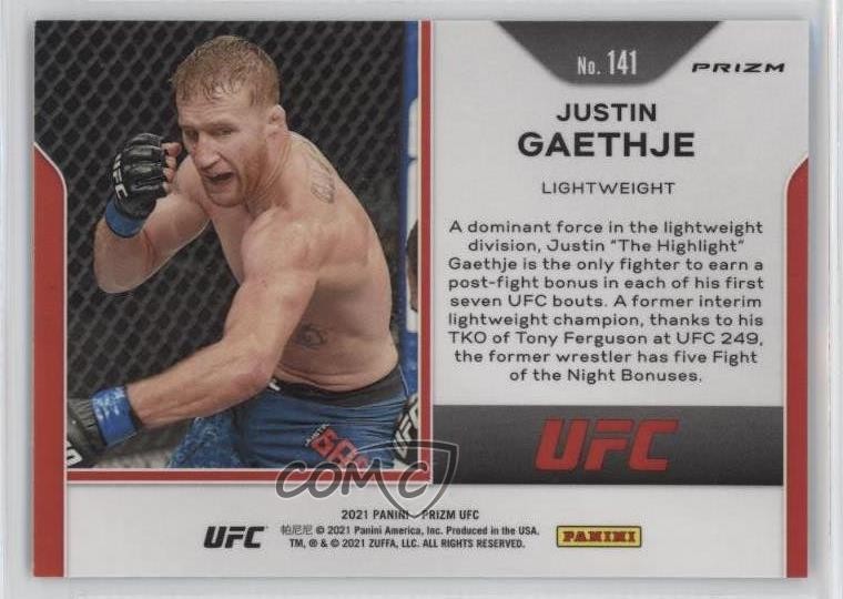 2021 Panini Prizm UFC Green Prizm Justin Gaethje #141 | eBay