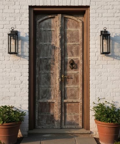 Authentic Antique Arched Door Teak Wood Farmhouse Door Handcarved Door ...