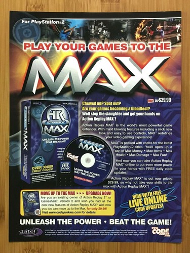 2003 Action Replay MAX Print Ad/Poster Official PS2 AR Adapter Pop Art ...