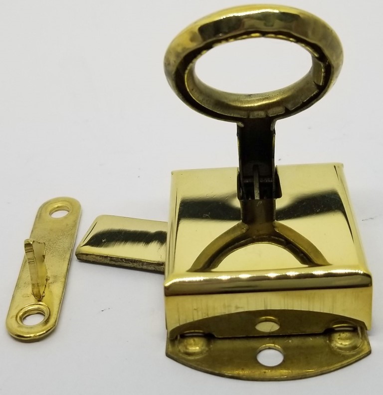 RIGHT HAND Solid BRASS Napanee Wilson Ring Cabinet Door Latch Hoosier ...