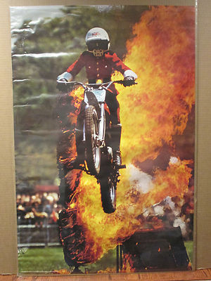 Vintage Fire Rider 1978 Poster original unused moto dirt bike 7558 ...