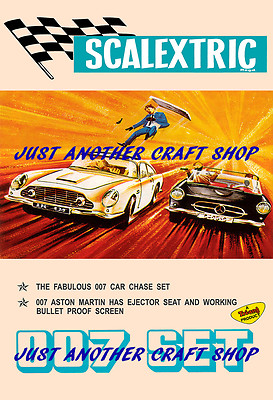 Scalextric 1968 James Bond A3 Size Poster Aston Martin Mercedes Sign ...