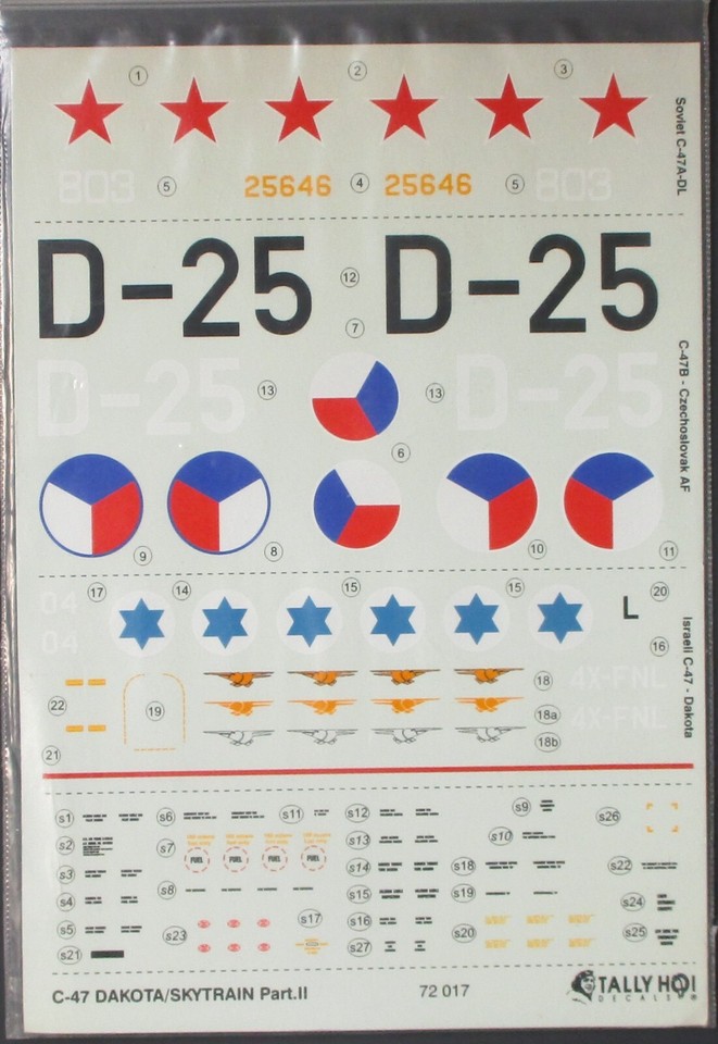 Tally Ho 1/72nd Scale C 47 Dakota Skytrain Decal Sheet No. 72017 | eBay
