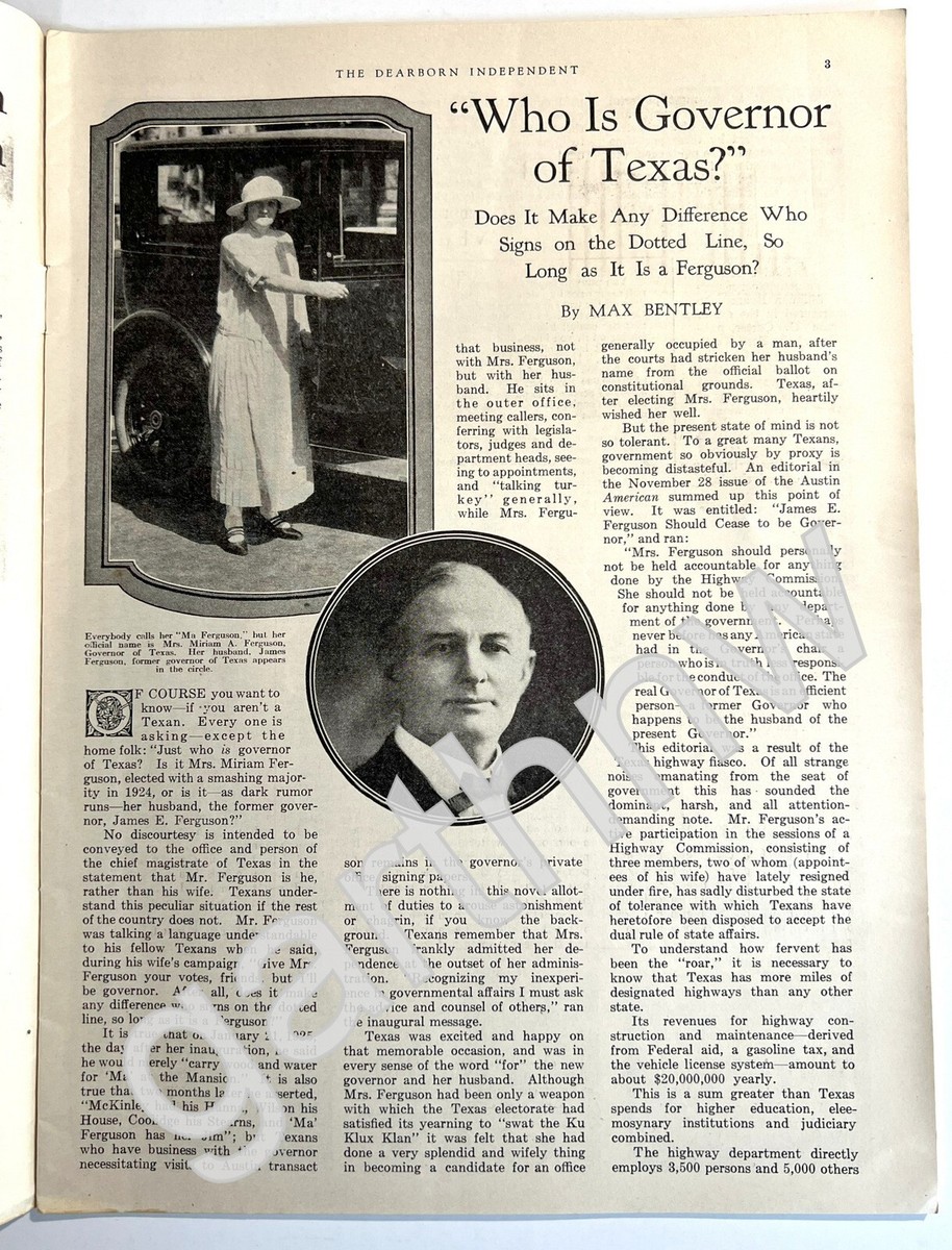 Ferguson Texas Governor