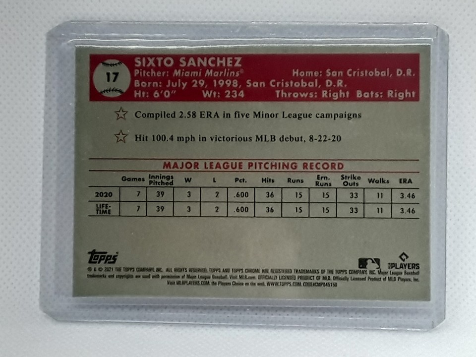 Sixto Sanchez 2021 Topps Chrome Platinum Anniversary - #17 RC | eBay