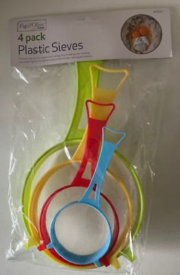 SET OF 4 KITCHEN PLASTIC SIEVES/ STRAINER /COLANDER/ SIFTER/ SIEVE IN ...