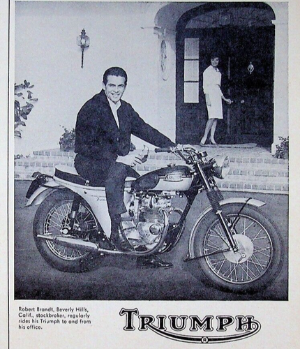 1963 Triumph Motorcycle Print Ad Actor Director Robert Brandt Beverly ...