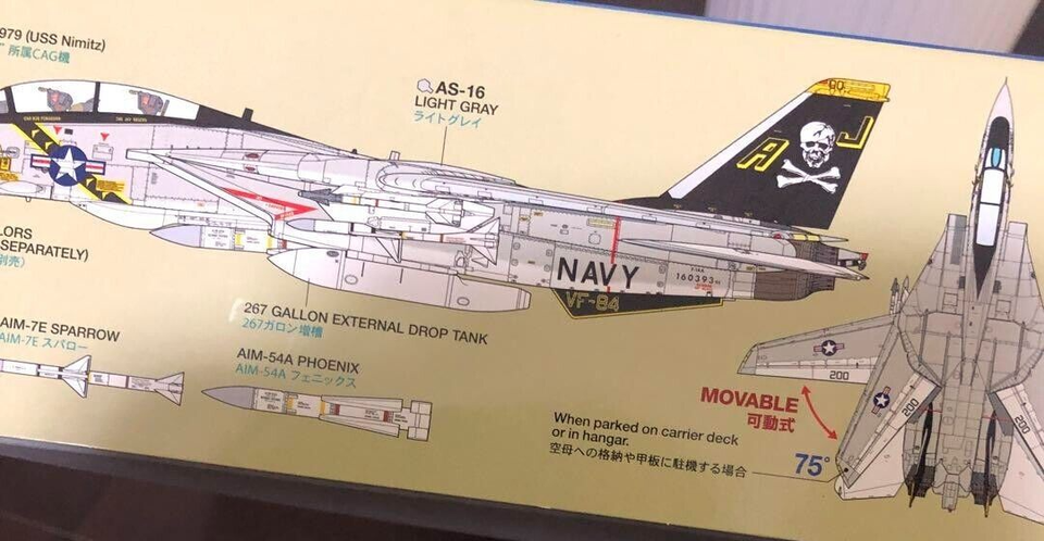 Tamiya 1/48 Grumman F-14A Tomcat Model Kit 61114 Unassembled Plastic ...