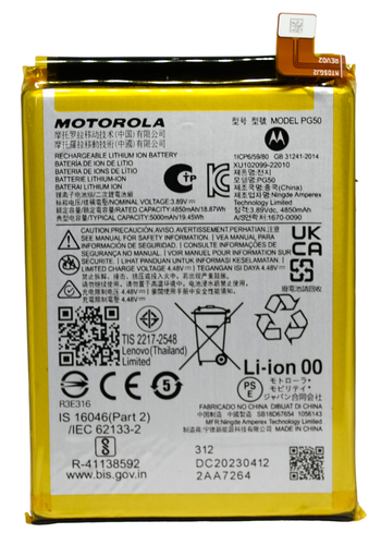 OEM MOTOROLA MOTO G STYLUS 5G 2023 XT2315-1 REPLACEMENT BATTERY PG50 ...