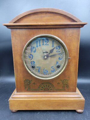 Antique E Ingraham Wooden 8 Day Mantle Clock Early | eBay