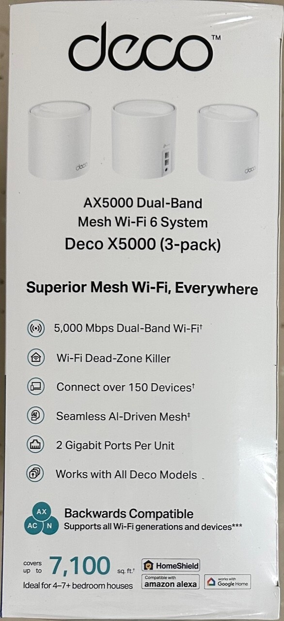 3 Pack TP-Link Deco X5000 WiFi 6 AX5000 Whole Home Mesh Wi-Fi System | eBay