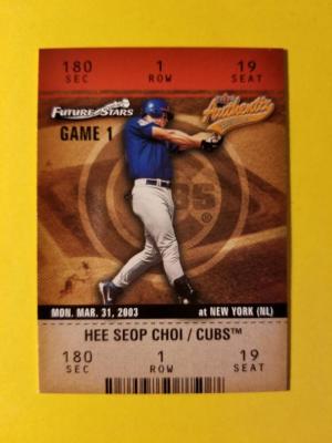 HEE SEOP CHOI - RC ROOKIE #105 CHICAGO CUBS - 2003 FLEER AUTHENTIX ...