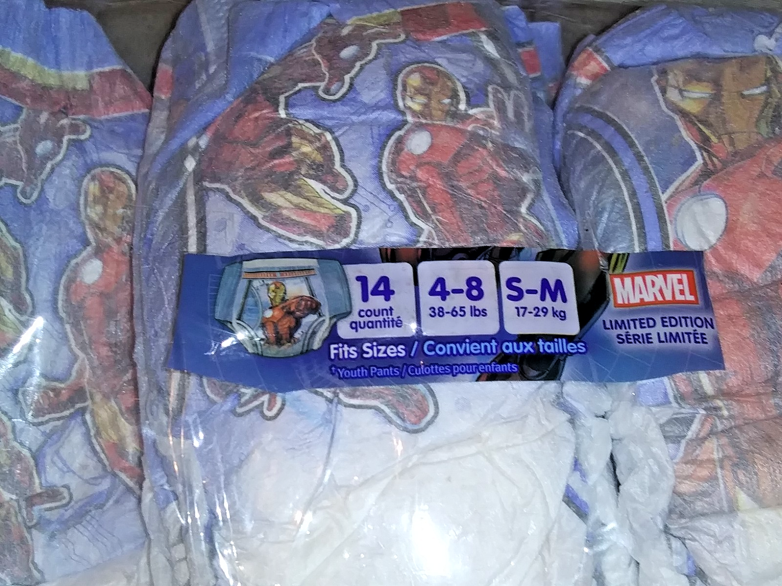 Vtg Rare Marvel Iron Man Pull-Ups Training Pants Pack of 14 Sm to Med ...