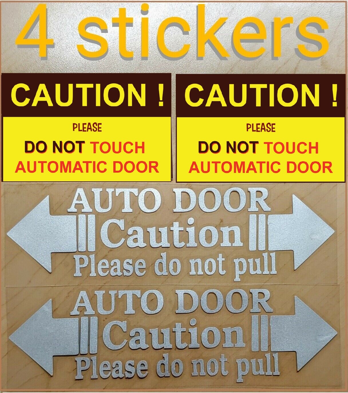 CAUTION AUTOMATIC DOOR ,AUTO DOOR ,DO NOT PULL MINIVAN STICKER , Do not ...