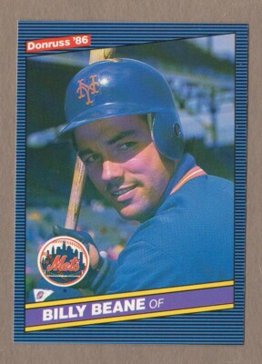 BILLY BEANE 1986 Donruss RC #647 Rookie Card Mets A's/Athletics GM ...