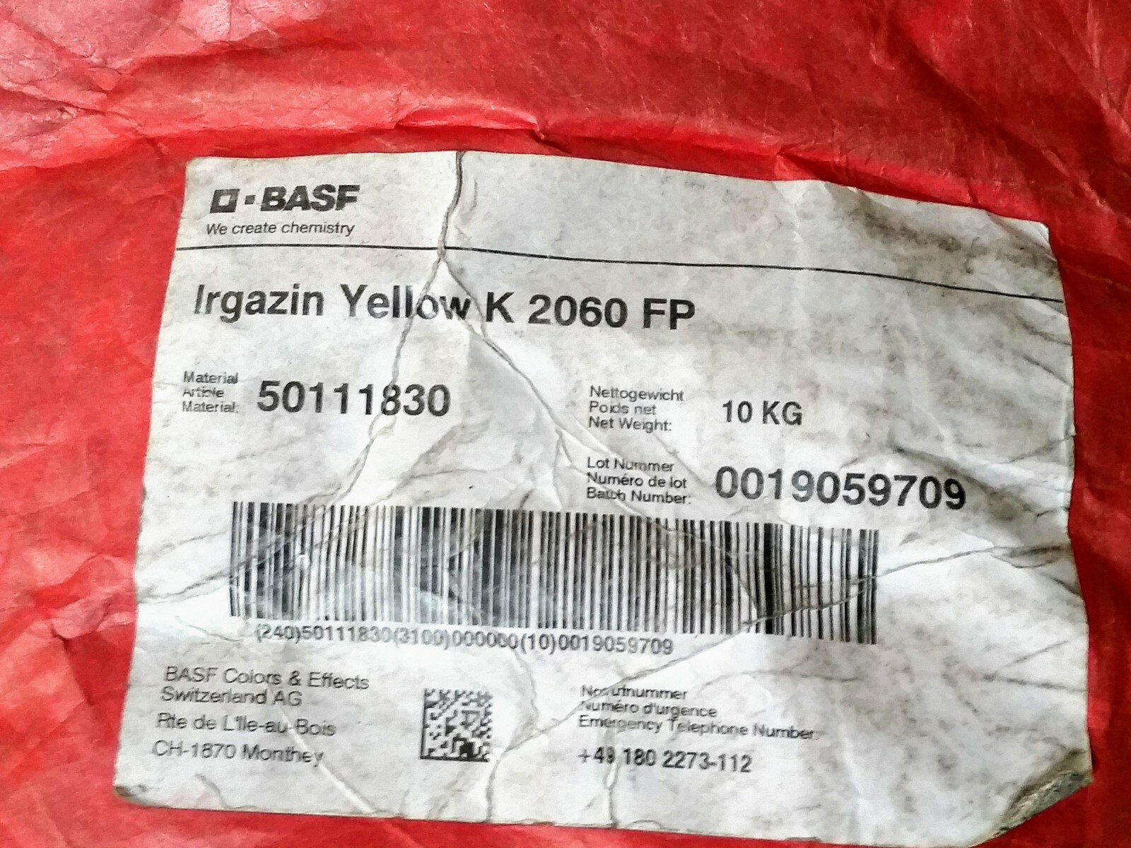 BASF Irgazin Yellow K 2060 FP, Pigment For Plastic (Cromophtal Yellow ...