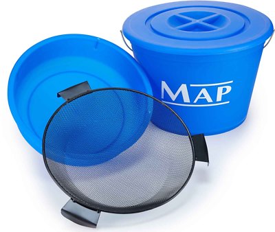 Map New 25L Ground Bait Match Fishing Bucket, Bowl and Riddle Set | eBay