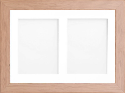 Oak Multi Aperture Collage Photo Frames Picture Frame With White Mount ...