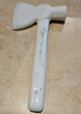 Vintage Decorative White Ceramic advertising Axe really cut through the ...