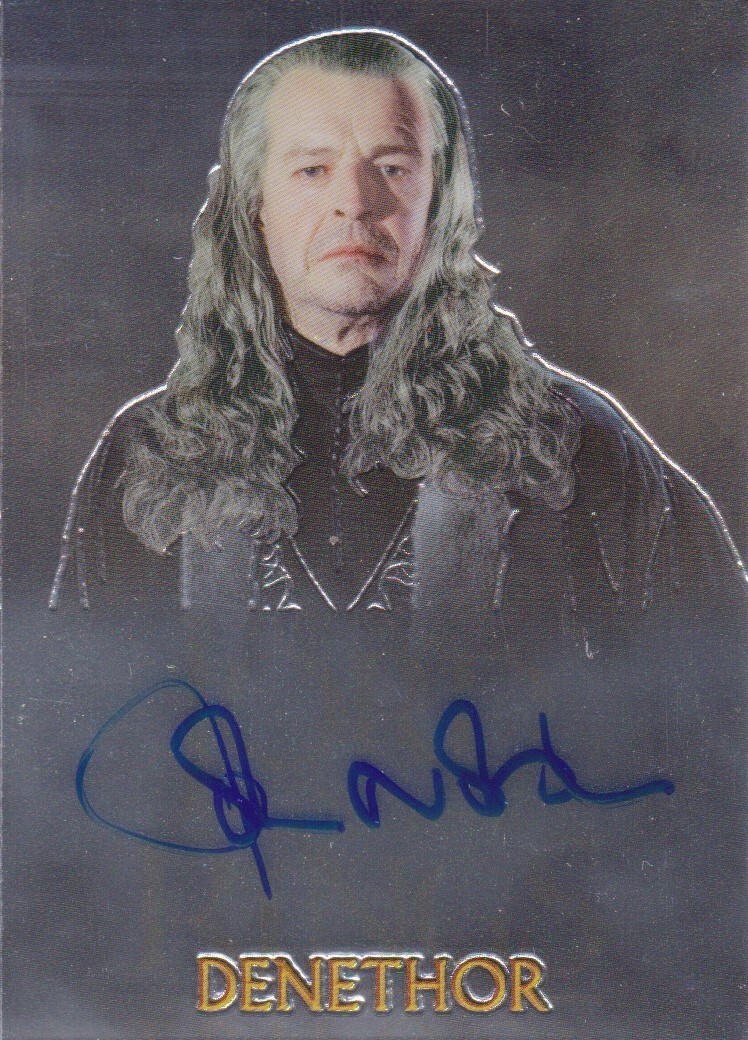 2004 LORD OF THE RINGS TRILOGY CHROME JOHN NOBLE AS DENETHOR AUTOGRAPH ...