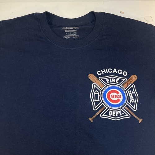 CFD CHICAGO CUBS FIRE DEPT Firefighter MLB Baseball TEE T SHIRT Sz Mens ...