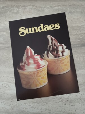 80s Sweetheart Cup Co. Sundae Promo Poster, T-81, pre-owned | eBay
