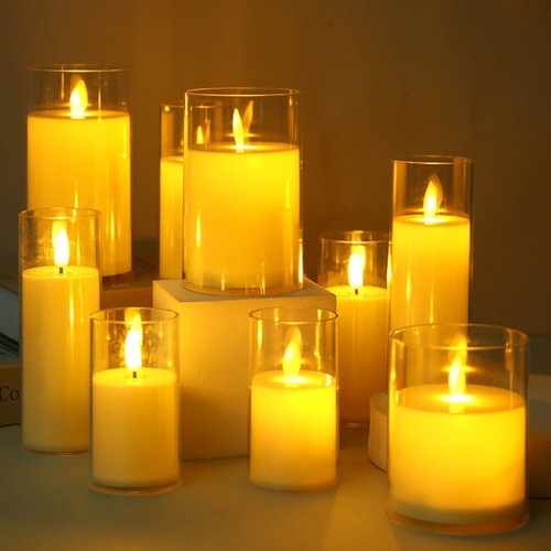 3D Effect Electronic Flameless Candles Flickering Candle Light ...