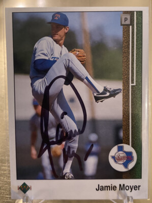 Jamie Moyer autographed Signed baseball card Texas Rangers 1989 Upper ...