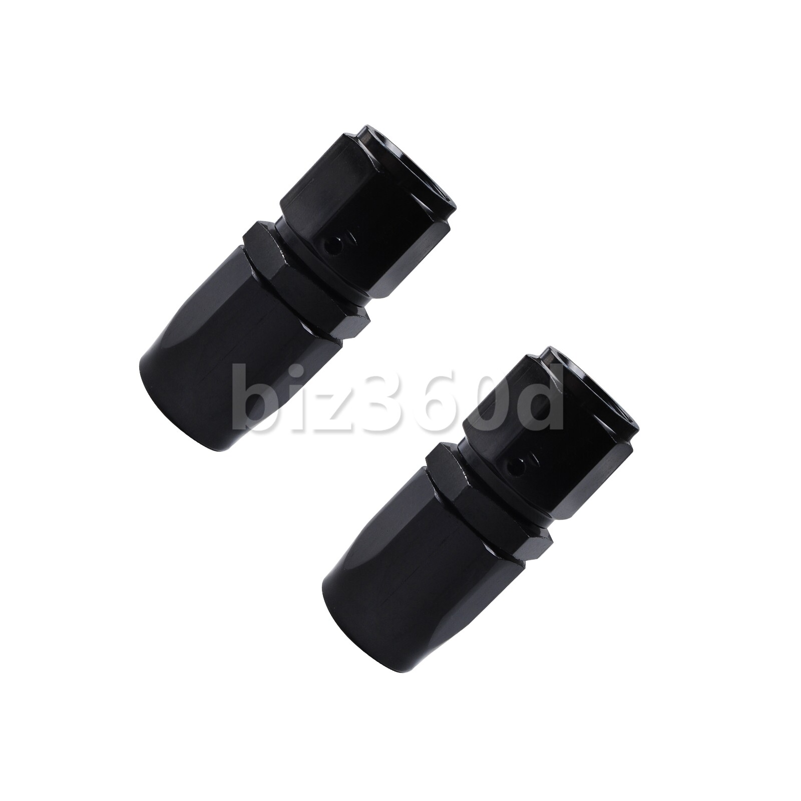 2Pcs Universal Straight AN6-0° Swivel Hose End Fitting Adaptor Black ...