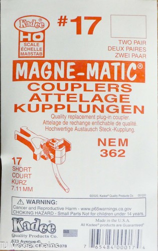 Kadee HO #17 NEM (362) European-Style Mount Knuckle Coupler - Magne ...