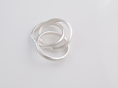 Tiffany & Co. Sterling Silver Size 6 Triple Interlocking Stacking Ring ...