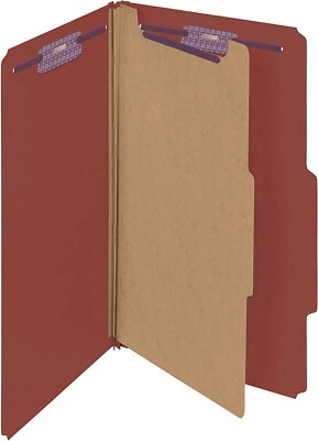 Box of 10 Smead 18775 Classification Folders 1 Divider 2" Expansion ...