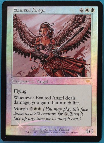 Exalted Angel FOIL Onslaught PLD White Rare MAGIC MTG CARD (ID# 457772 ...