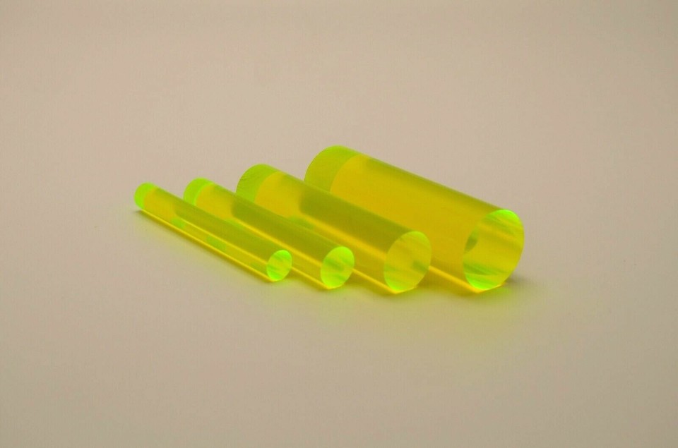 Acrylic Rods Fluorescent Perspex 4 Sizes & 5 Colours Light Emitting ...