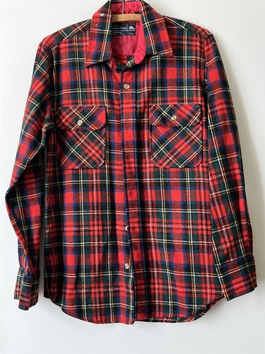 JCPenney Red Wool Flannel With Moth Holes Size Small | eBay