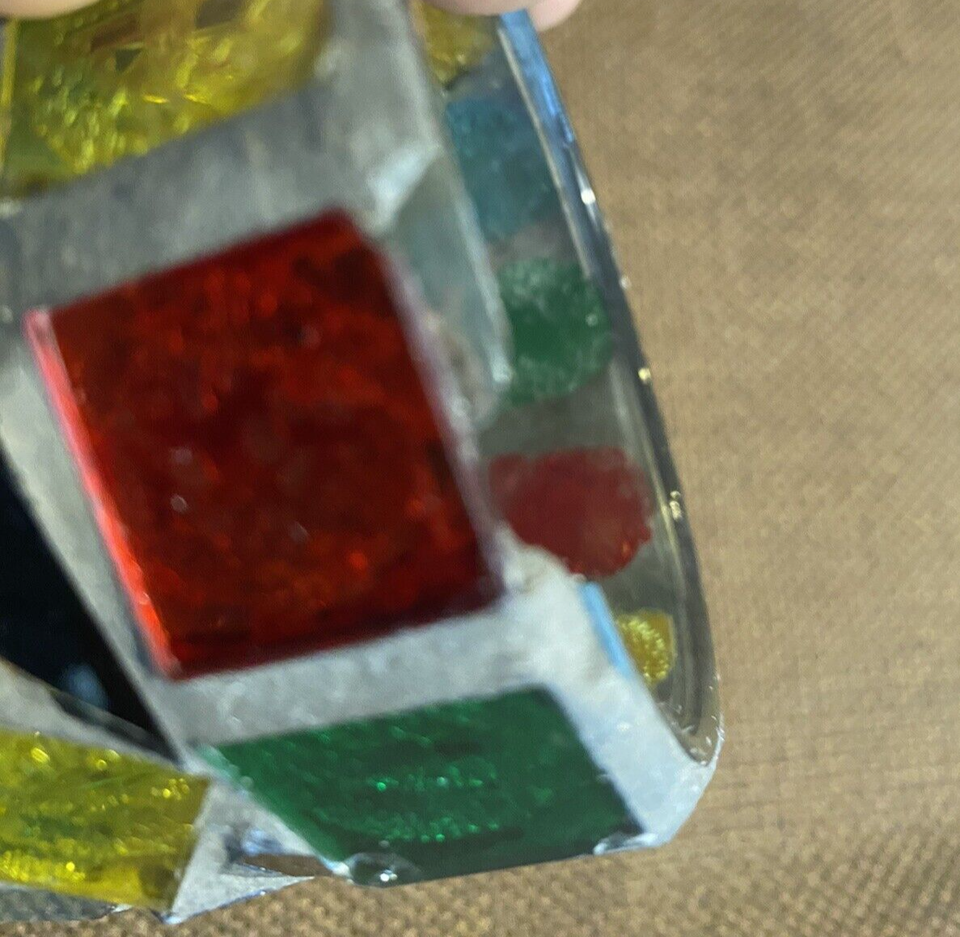 SET OF 2 MOSAIC GLASS -STAINED STAIN GLASS GLASSES CUPS CANDLE HOLDERS ...