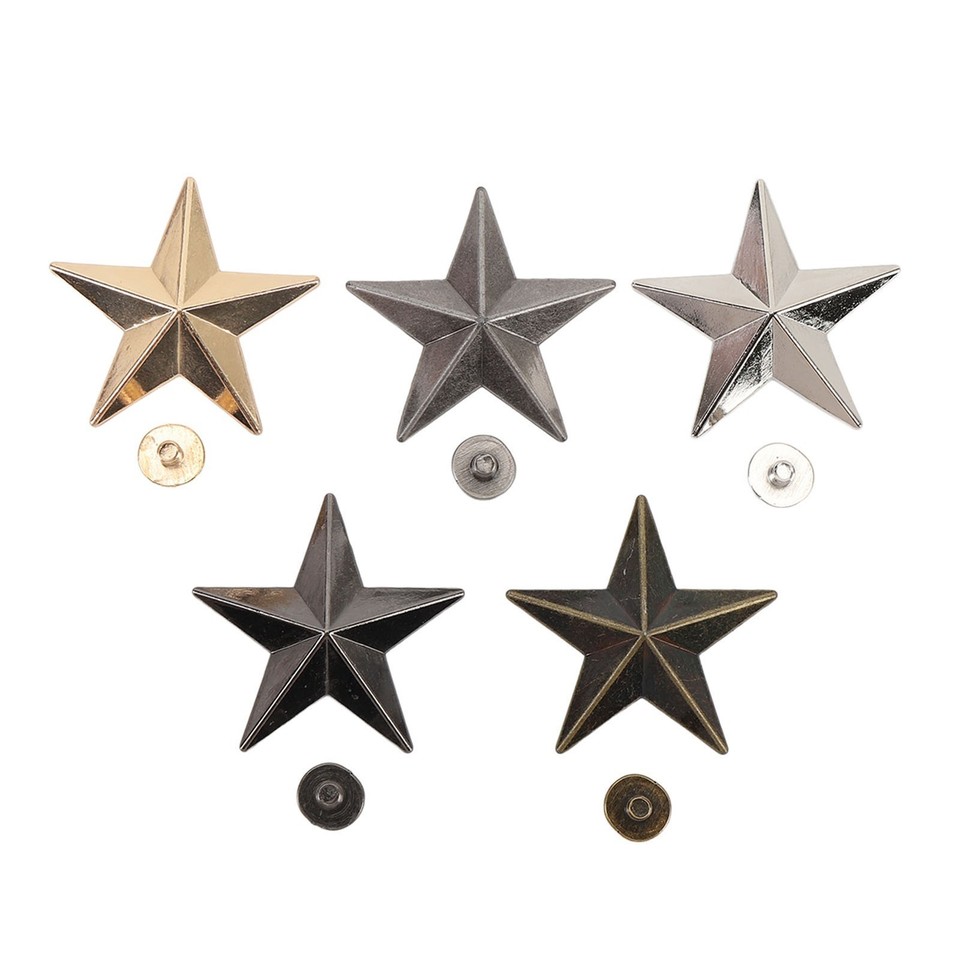 20 Set Star Alloy Rivets 5 Pointed Stars Stud Leathercraft Decorations ...