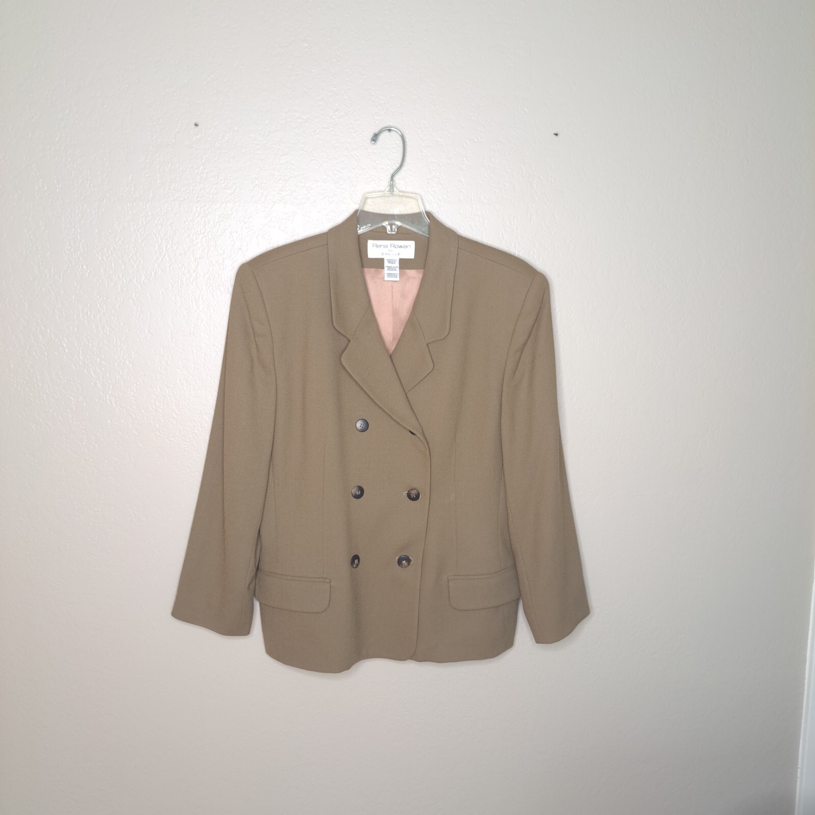 WOMENS RENA ROWAN Beige/Light Brown CHECK 6 BUTTON DO… - Gem