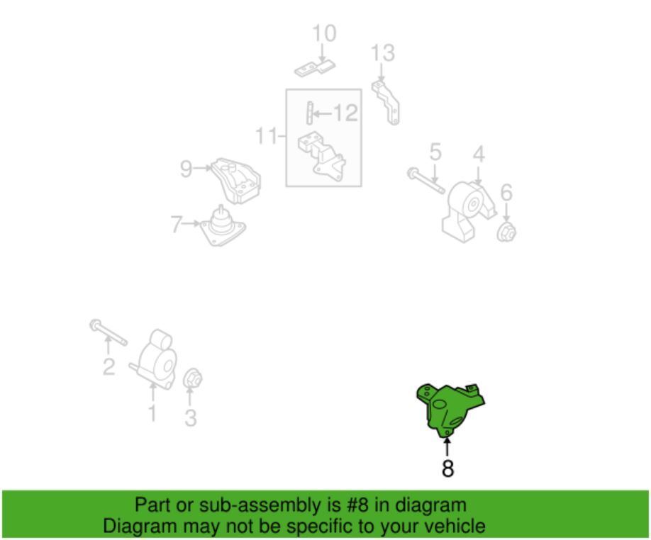 OEM ! TRANS MOUNT LEFT SIDE for 2007-2012 HYUNDAI ELANTRA 2.0L OE ...