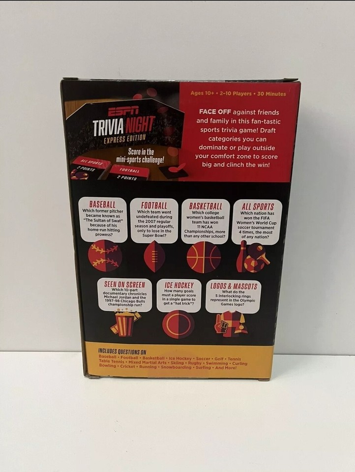 Funko Games ESPN Trivia Night Express Edition Trivia Game For 2-10 ...