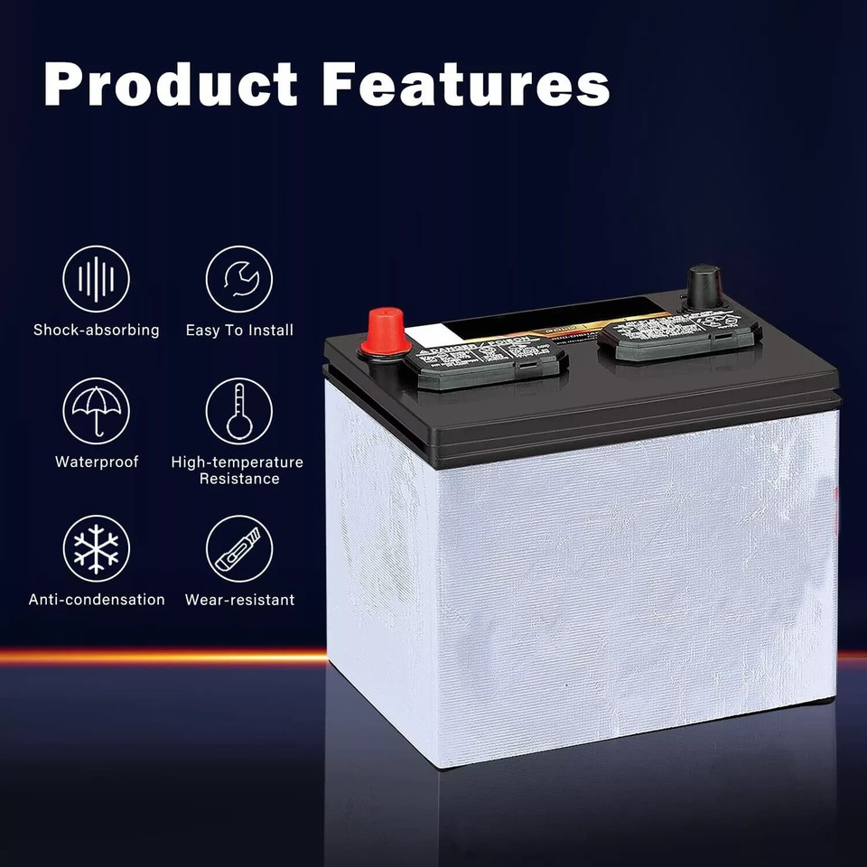 Universal 40*7 Inch Car Battery Insulation Blanket Wrap Kit for Cold ...