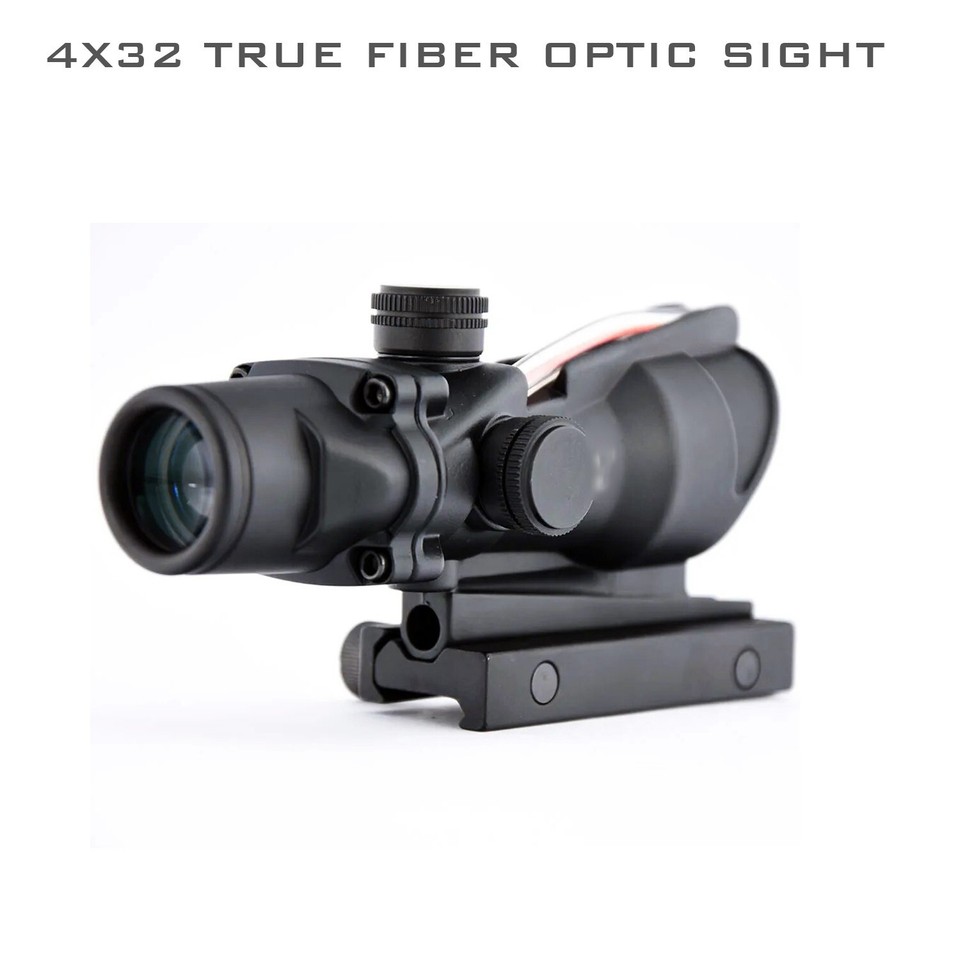 4X32 ACOG True Fiber Optic Red Green Cross Chevron Dot Tactical Sight ...