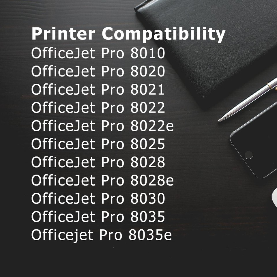 4 Pk 910XL Ink Cartridges for HP 910 OfficeJet Pro 8015e 8022e 8028e ...