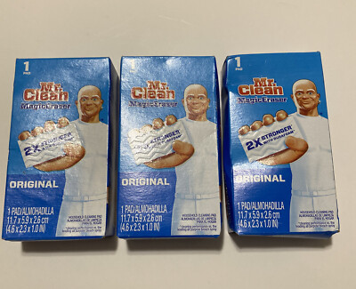 Mr Clean Magic Eraser Lot Of 3 Pads 2 Times STRONGER with Durafoam | eBay