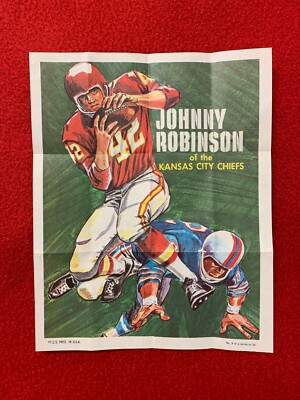 1970 Topps Football - Rare Insert Poster #9 Johnny Robinson - Chiefs 2 ...