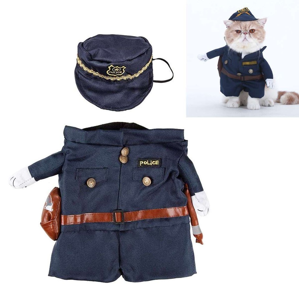 Halloween Pet Dog Cat Act Police Clothes Suite Costume Outfit Caribbean ...